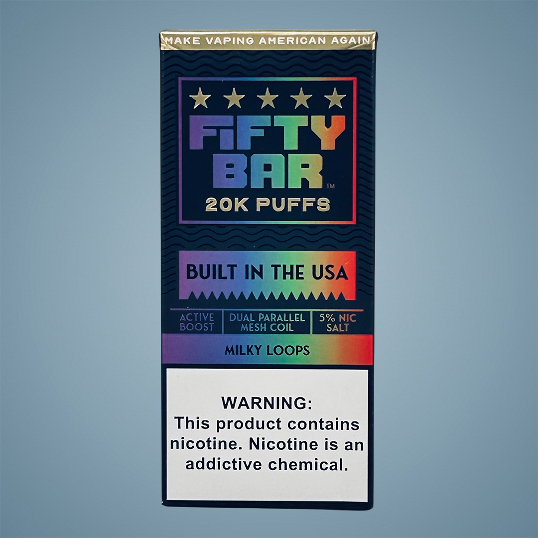 Fifty Bar V2 20K 5CT Black Edition Vape | Elite Distributor